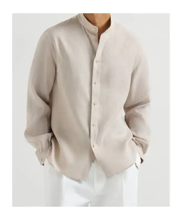 Brunello Cucinelli Band Collar Shirt