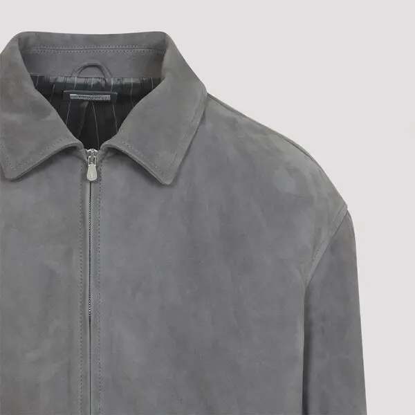 Brunello Cucinelli Suede Zip Jacket - Gray