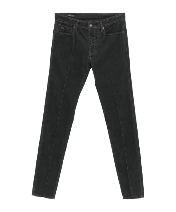 Emporio Armani Tailored Casual Pants With Belt Loops - Black