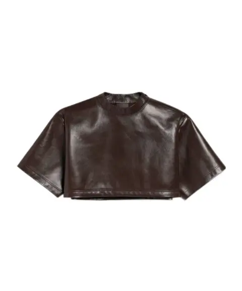 Balenciaga Cropped Leather Top