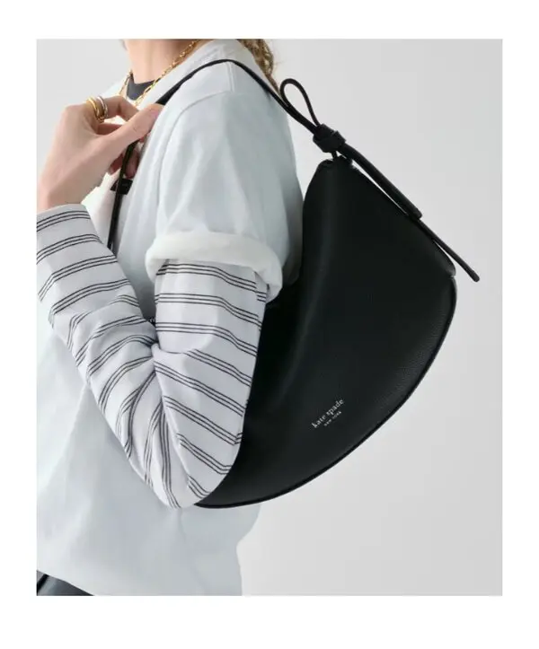 Kate Spade New York Textured Leather Shoulder Bag - Black