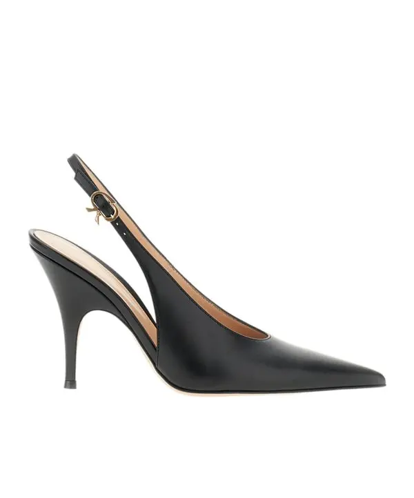 GIANVITO ROSSI Sofia Pointed-toe Slingback Pumps With Buckle Detail - Black