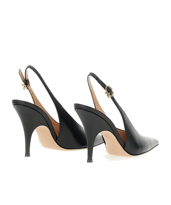 GIANVITO ROSSI Sofia Pointed-toe Slingback Pumps With Buckle Detail - Black