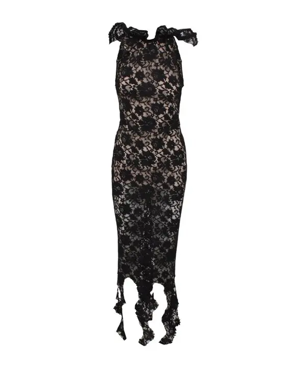 Giuseppe Di Morabito Lace Asymmetric Maxi Dress