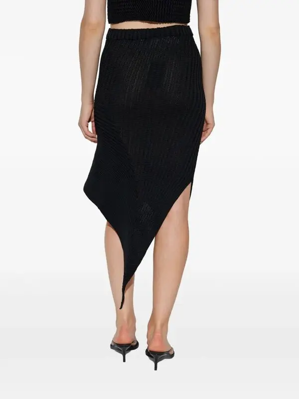 Issey Miyake Asymmetrical Ribbed Mini Skirt