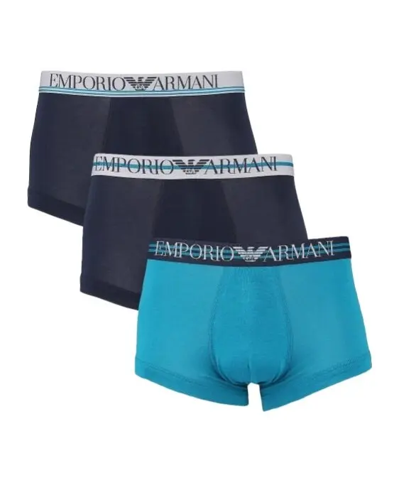 Emporio Armani Three-piece Suit Of Logo Underwear - Black