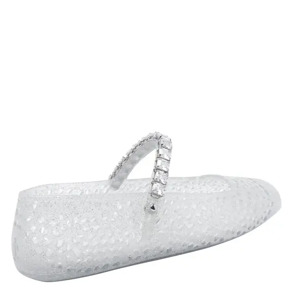 JIMMY CHOO Embellished Ballerina Flats - White