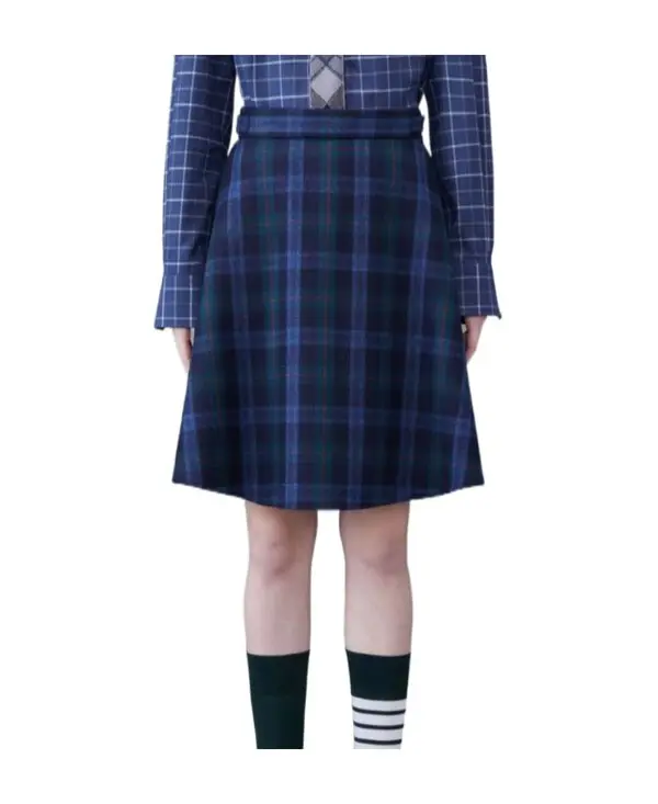 Thom Browne Plaid A-line Skirt