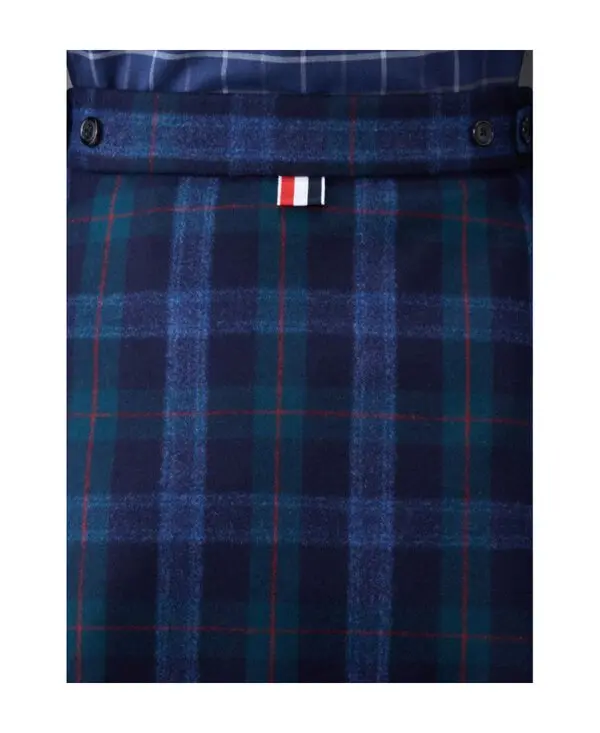 Thom Browne Plaid A-line Skirt