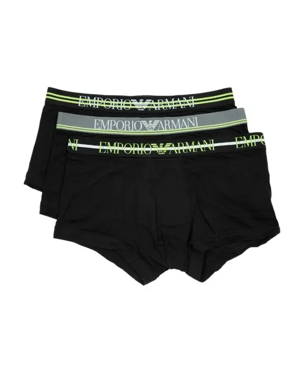 Emporio Armani Logo Boxer Underwear Three-pair - Black