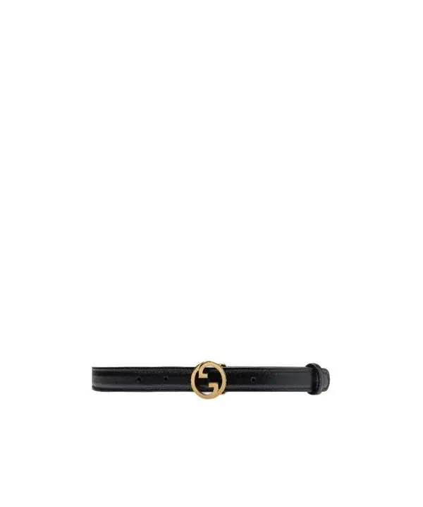 Gucci Logo Plaque Buckle Belt - Black