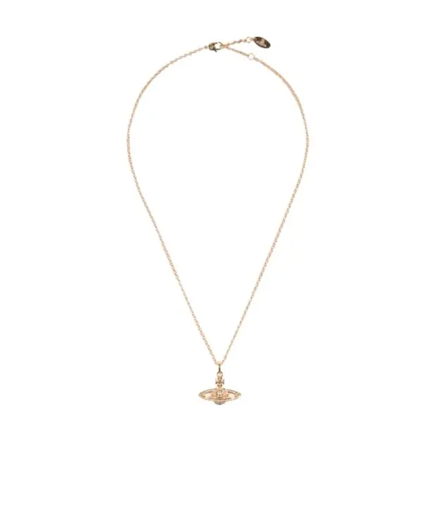 VIVIENNE WESTWOOD Pendant Necklace With Crystal Inlay - Yellow