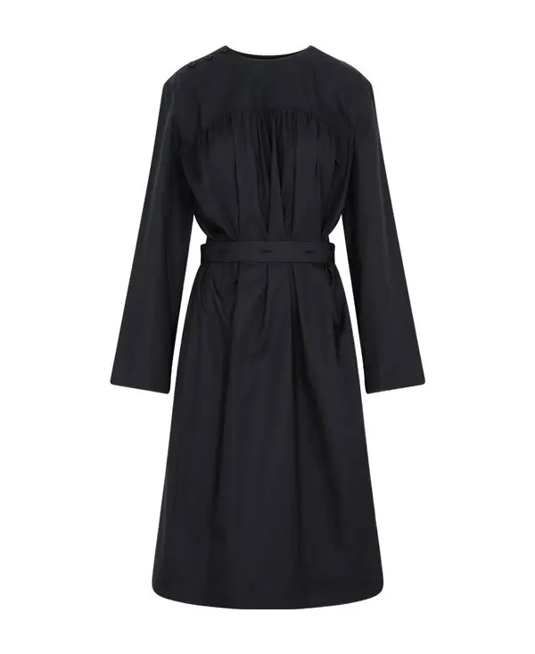 LEMAIRE Long-sleeved Pleated Midi Dress - Black