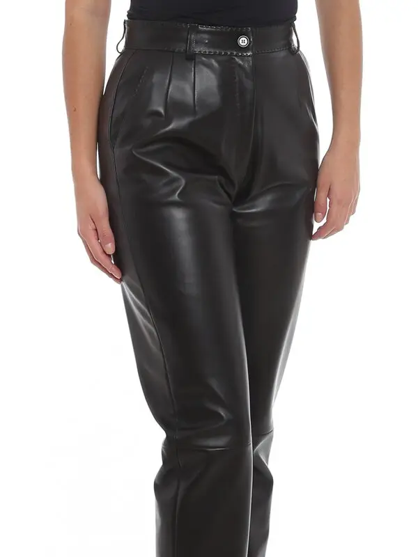 Dolce & Gabbana High Waisted Leather Trousers