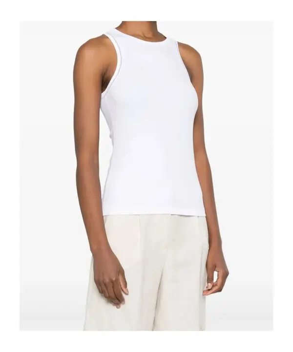 Peserico Beaded Trim Sleeveless Crewneck Top