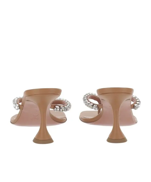 Amina Muaddi Split-toe Embellished Sandals - Brown