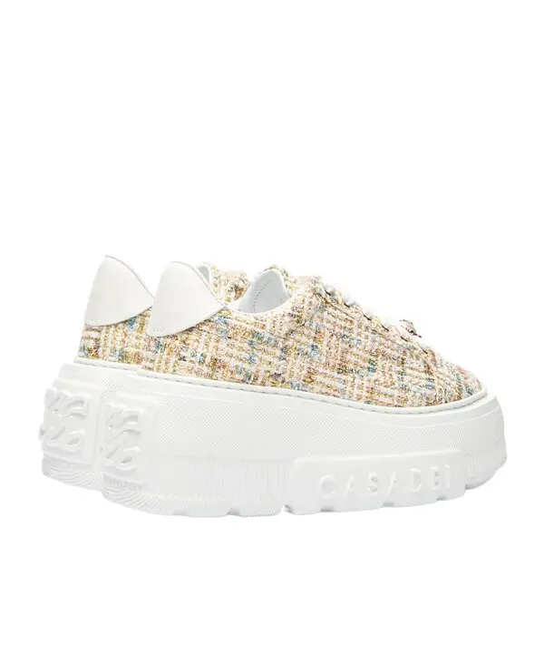 Casadei Nexus Bouclé Pearl Low-top Sneakers - White