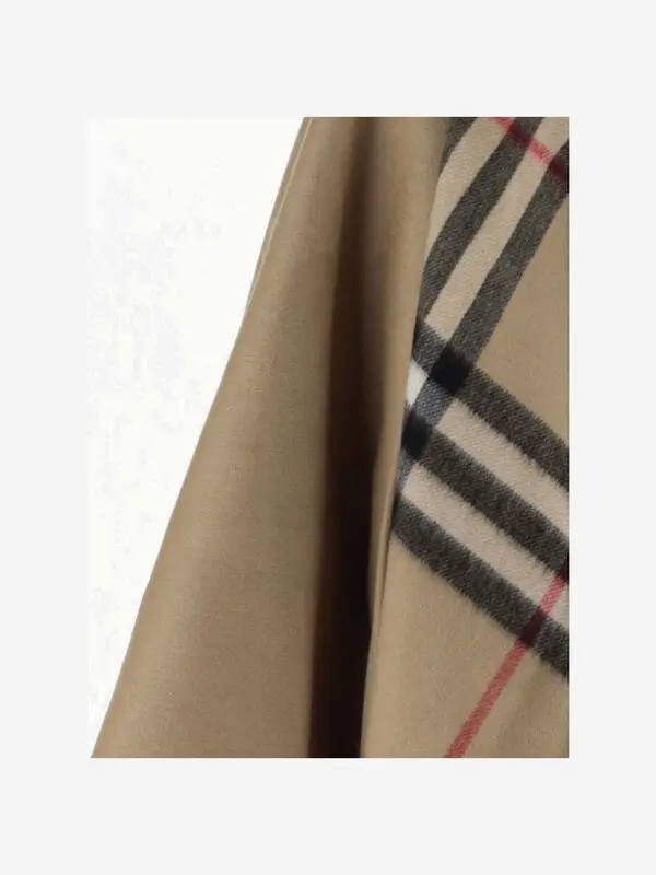 Burberry Check Cashmere Wool Cape - Brown