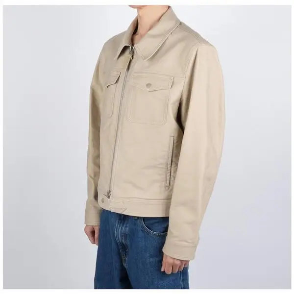 TOM FORD Gabardine Weave Zip-up Jacket - Light Brown