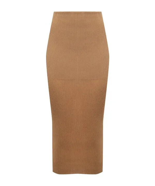 Alberta Ferretti Ribbed Fitted Knitted Midi Skirt