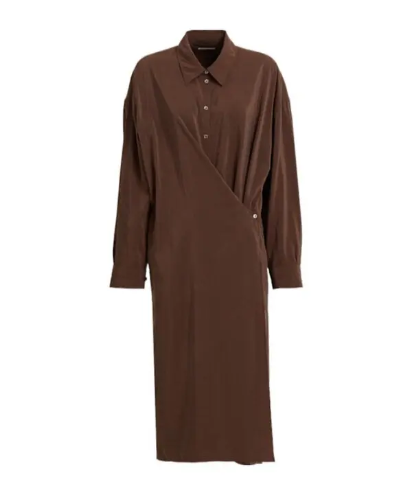LEMAIRE Twisted Silk Blend Midi Dress