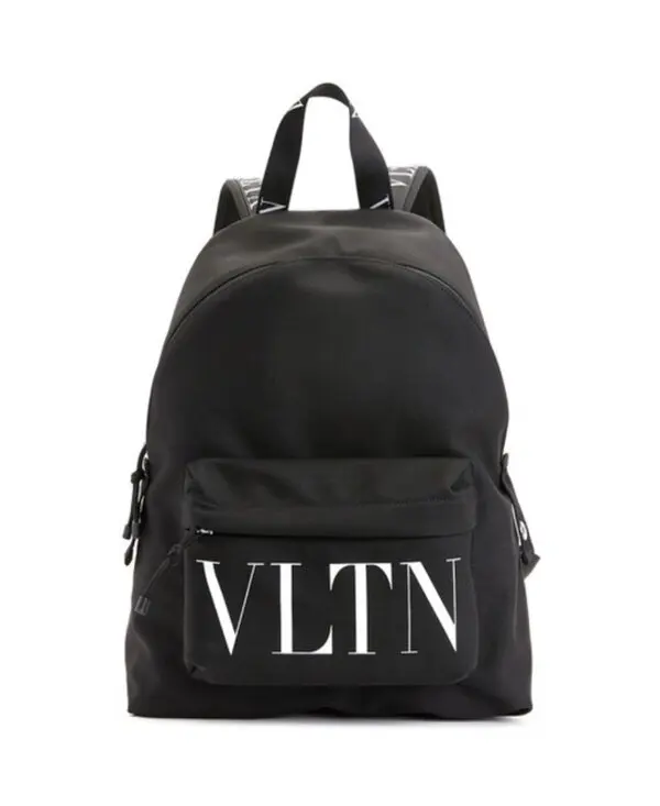 Valentino Garavani Vltn Logo Printed Backpack - Black/white
