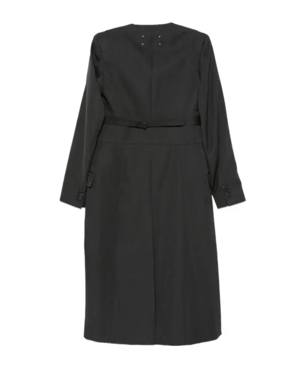 MAISON MARGIELA Single-breasted V-neck Coat - Black