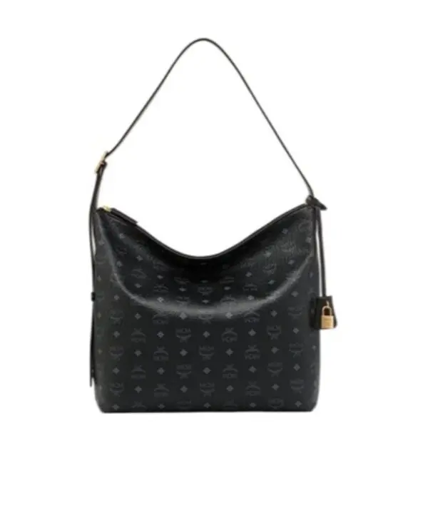 Mcm Large Aren Shoulder Bag - Black