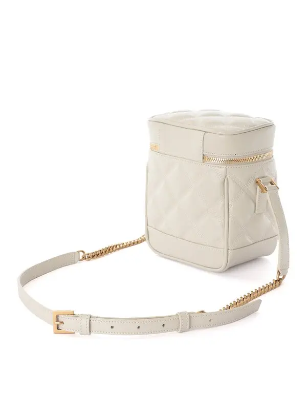 Saint Laurent 80's Vanity Bag In Carré-quilted Grain De Poudre Embossed Leather