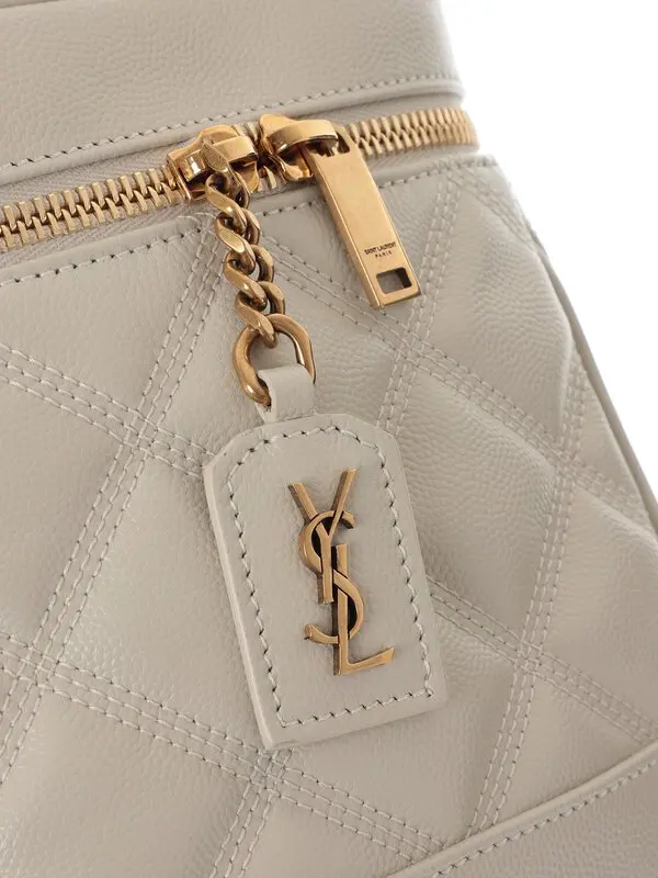 Saint Laurent 80's Vanity Bag In Carré-quilted Grain De Poudre Embossed Leather