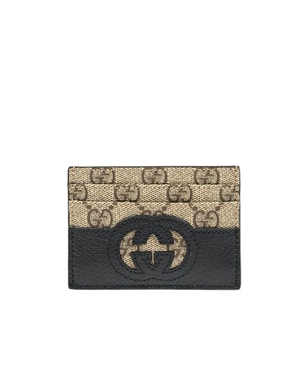Gucci Gg Jacquard Card Holder - Black