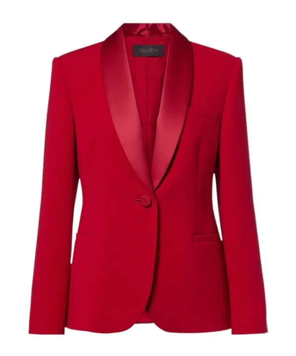 Max Mara Single Breasted Long Sleeve Blazer With Shawl Collar