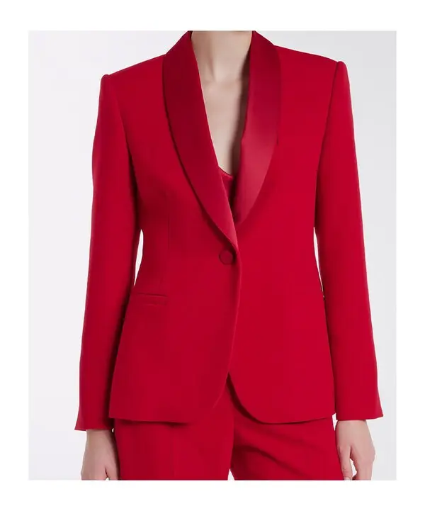 Max Mara Single Breasted Long Sleeve Blazer With Shawl Collar