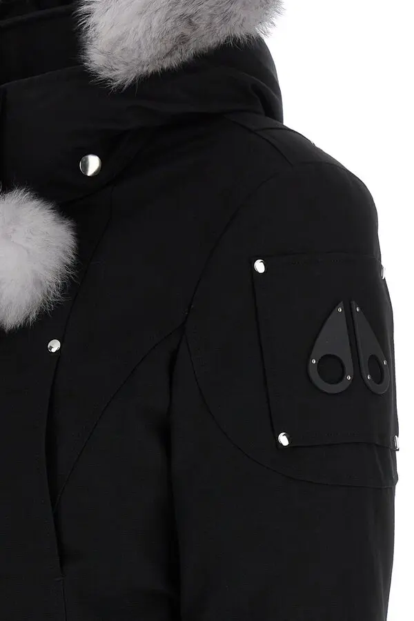 Moose Knuckles Front-zip Hooded Jacket With Fur Trim - Black