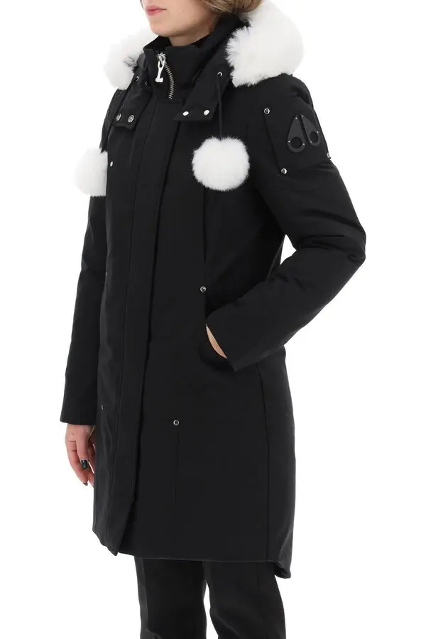 Moose Knuckles Front-zip Hooded Jacket With Fur Trim - Black