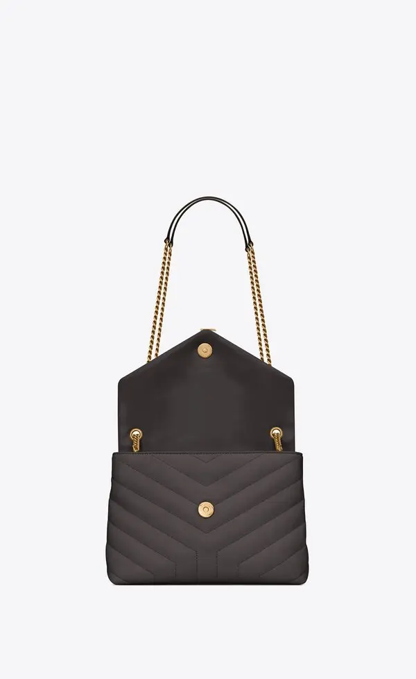 Saint Laurent Loulou Matelassé Small Shoulder Bag - Grey