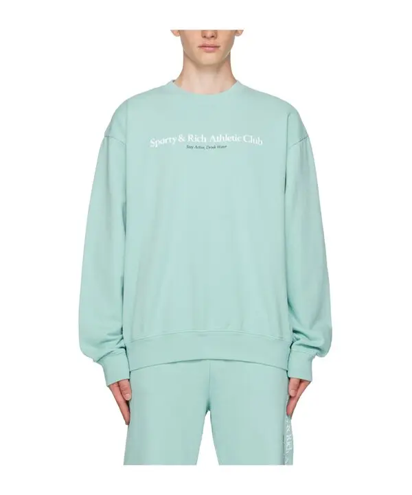 SPORTY  RICH Sporty & Rich Logo Round Neck Sweater