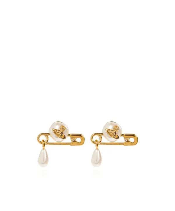 VIVIENNE WESTWOOD Claude Small Stud Embellished Earrings - Yellow