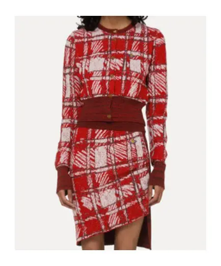 VIVIENNE WESTWOOD Scribble Check Cropped Cardigan