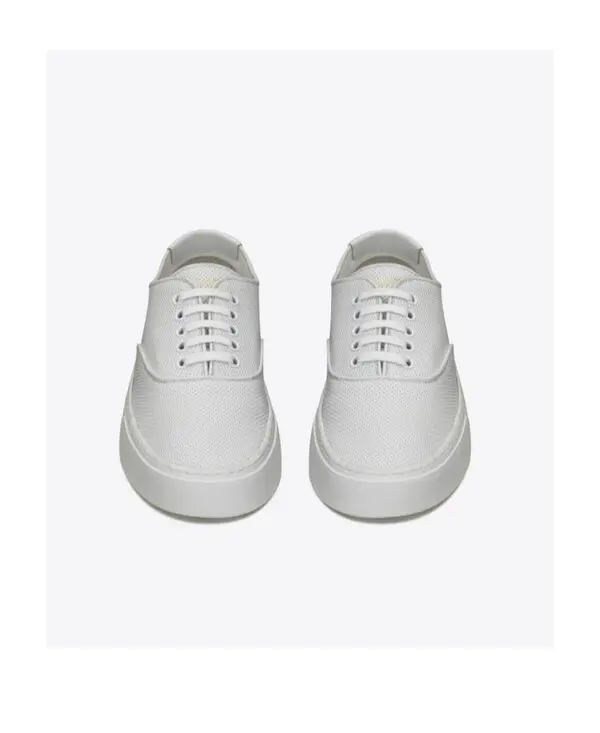 Saint Laurent Venice Perforated Low Top Sneakers - White