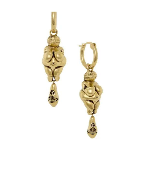 VIVIENNE WESTWOOD Venus Drop Earrings With Saturn Logo Detail - Yellow