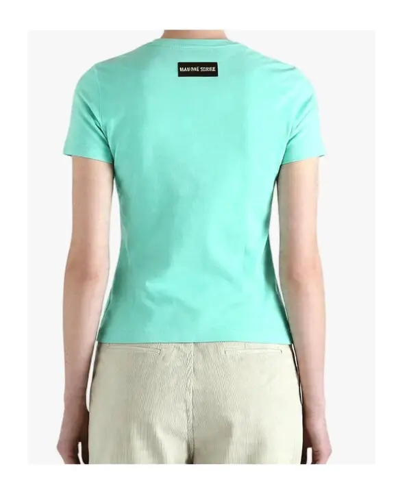 MARINE SERRE Short-sleeved T-shirt With Logo Badge