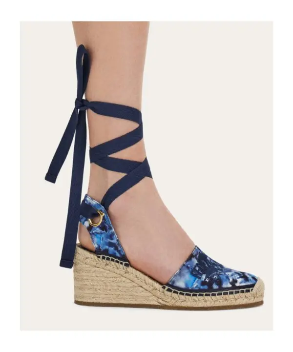FERRAGAMO Espadrille Wedge With Ankle Tie