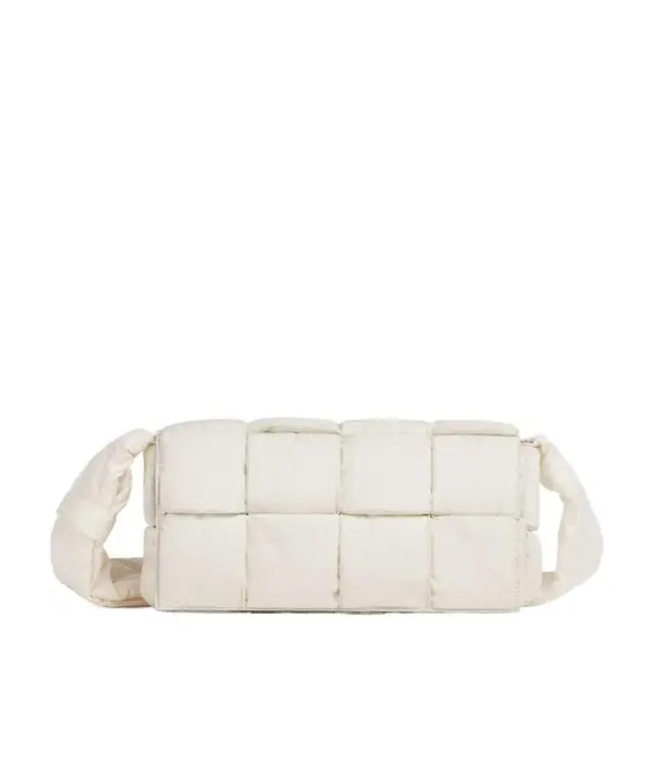 Bottega Veneta Medium Cassette Lined Technology Crossbody Bag - White/parrot Green