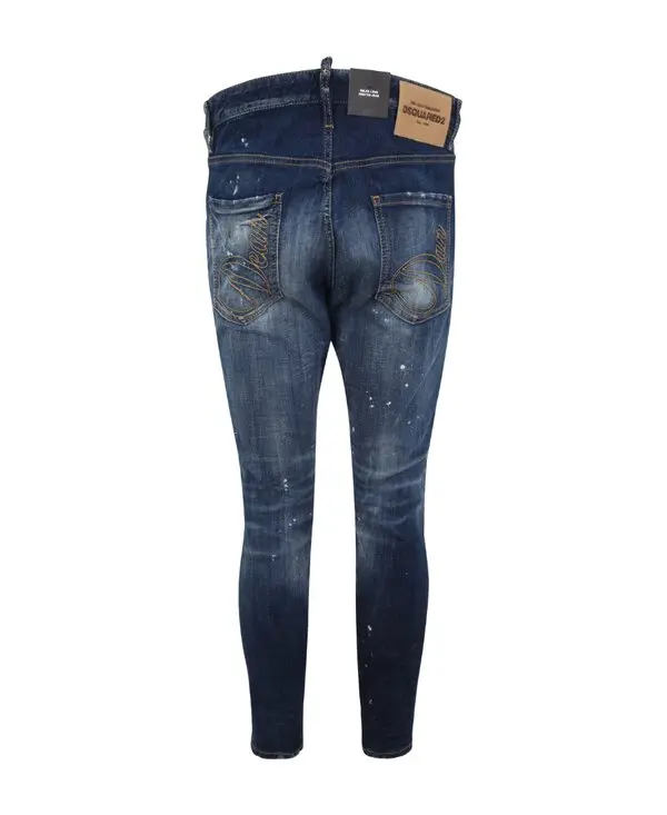 Dsquared2 Skater Distressed Mid Rise Jeans - Blue