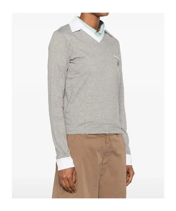 Miu Miu Contrast Collar Knitted Polo Top