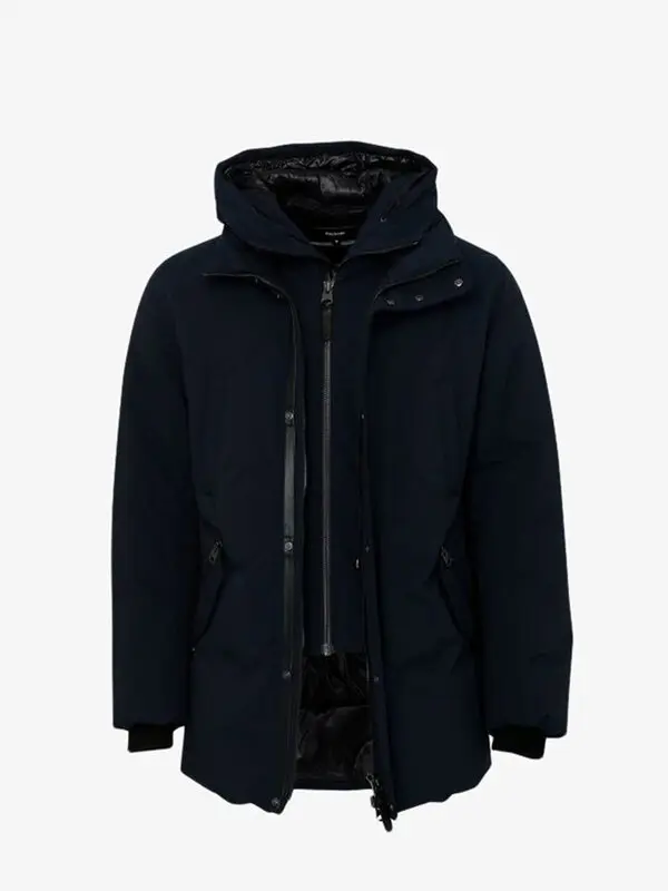 Mackage Dark Blue Hooded Down Jacket