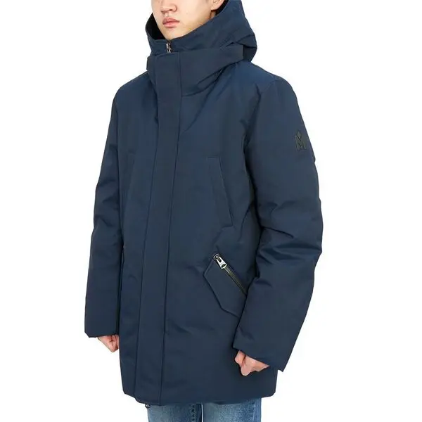 Mackage Dark Blue Hooded Down Jacket