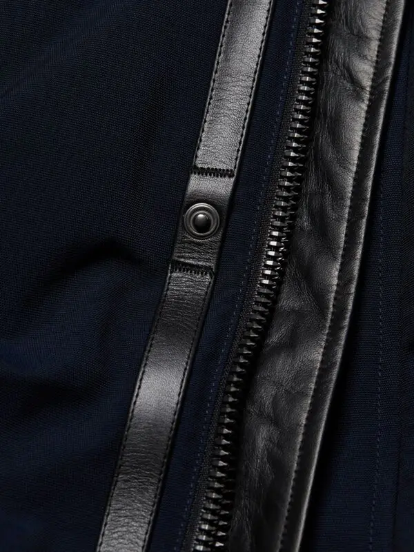 Mackage Dark Blue Hooded Down Jacket