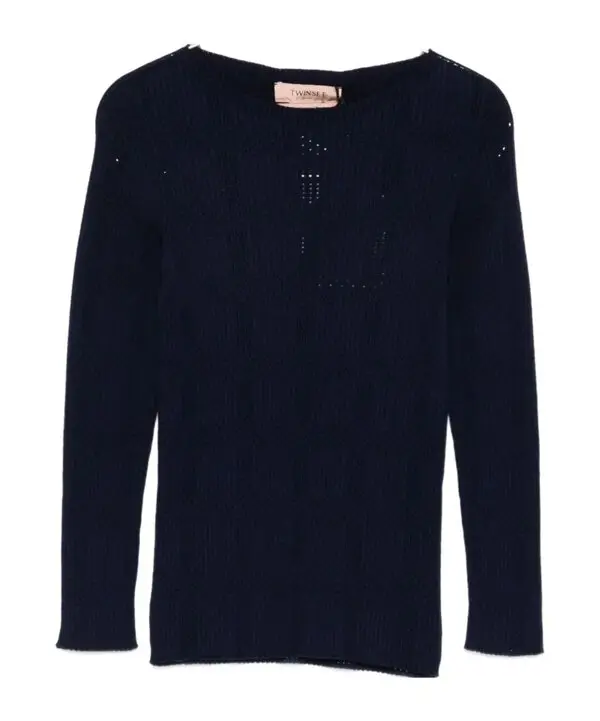 TWINSET Ribbed Knit Long Sleeve Top